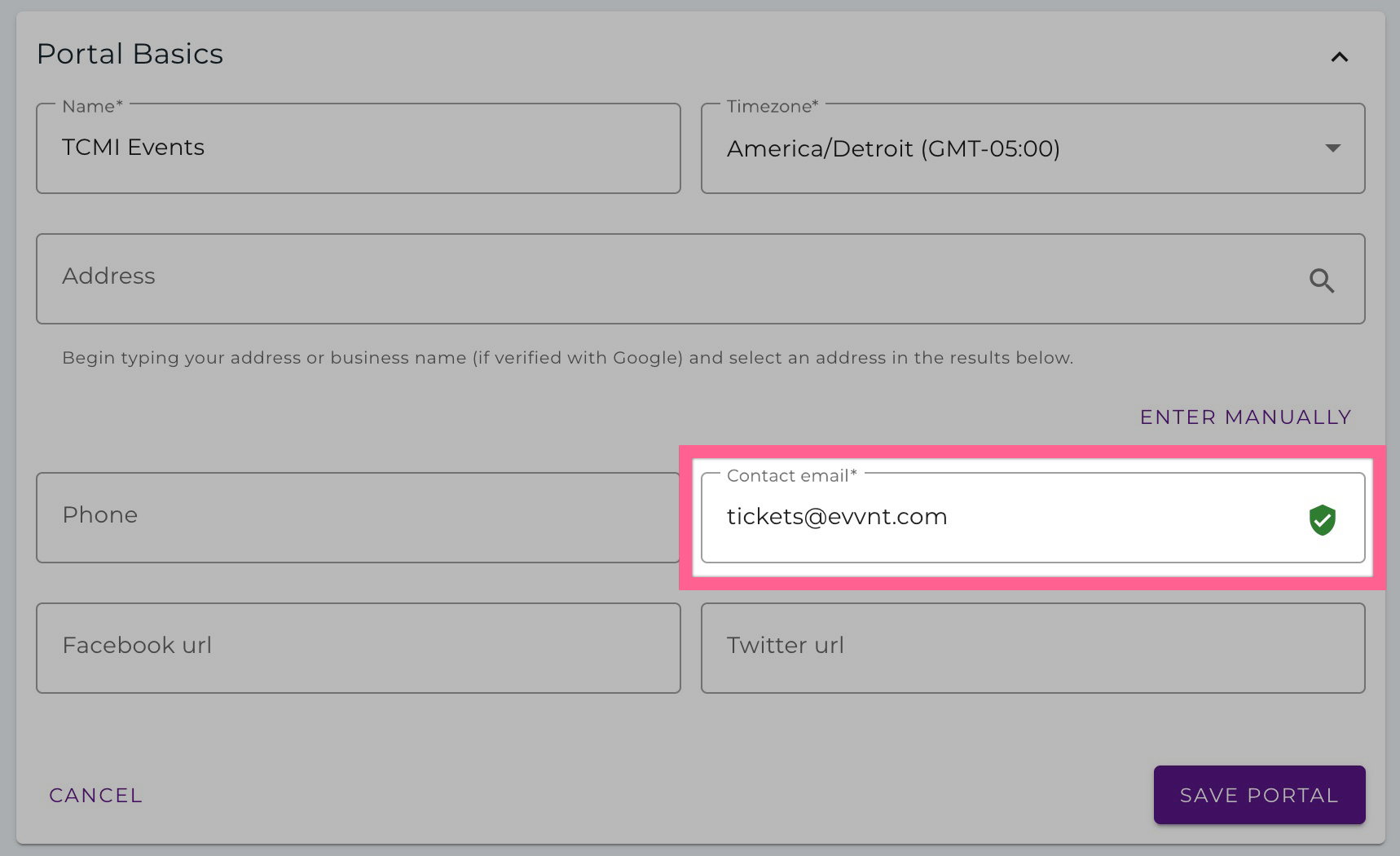 Portal Contact Email Address – Partners