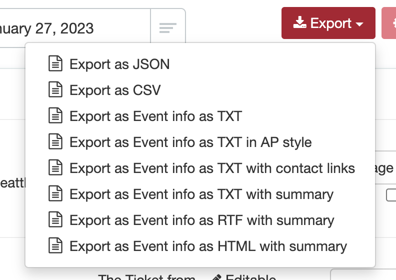 Exporting Event Data for Print – Partners